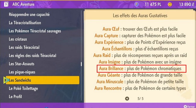 Aura Brillance Pokemon Ecarlate