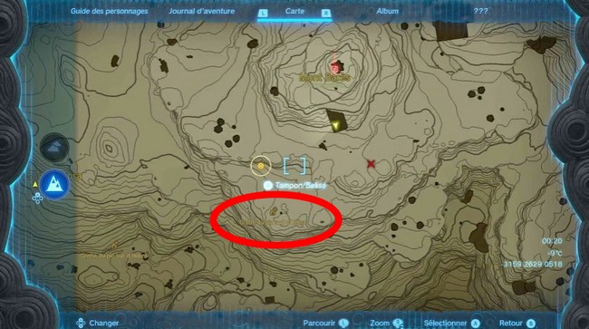 Emplacement Grotte du pic sud d’Hébra Zelda Tears of the Kingdom, où la ...